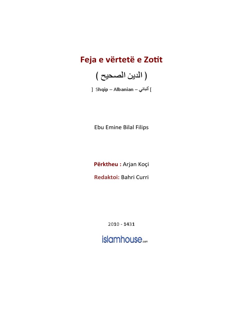 SQ Feja e Vertete e Zotit | PDF