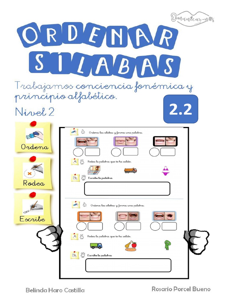 Ordenar Silabas Impreso Nivel 2.2 | PDF | Sílaba