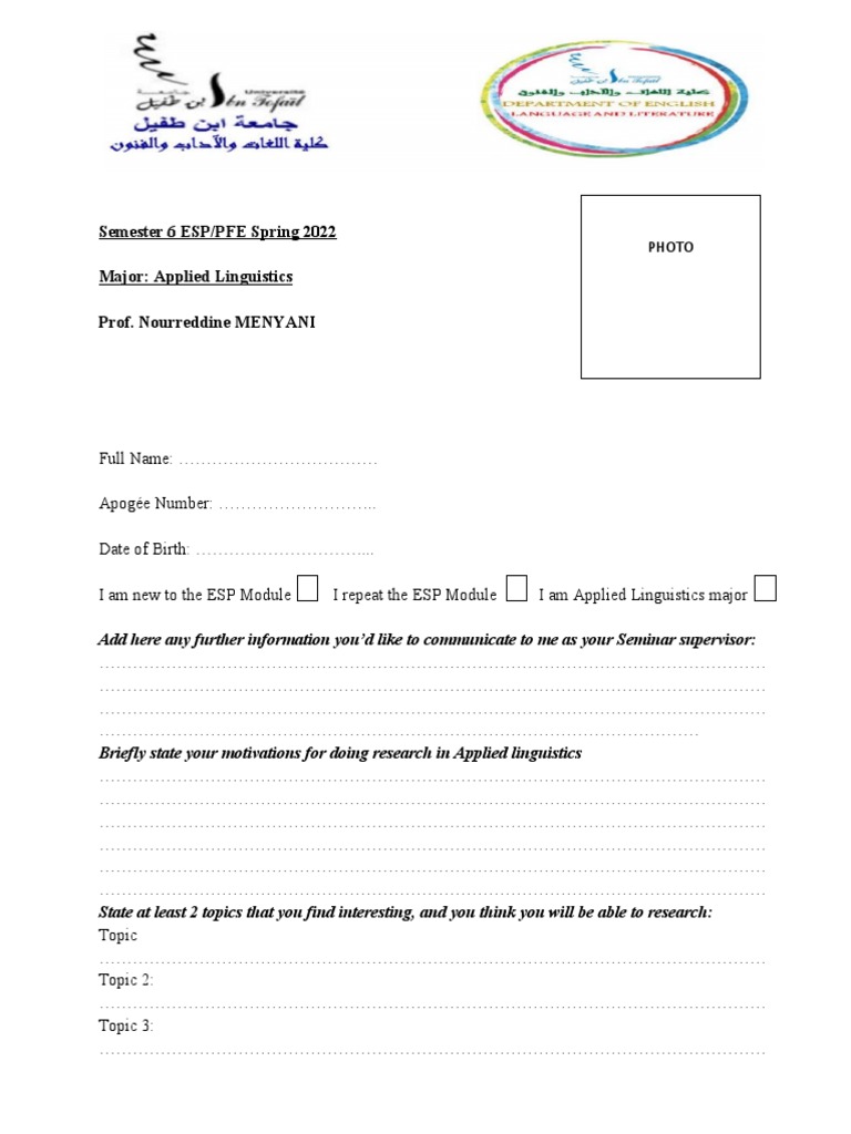 ESP Information Sheet | PDF