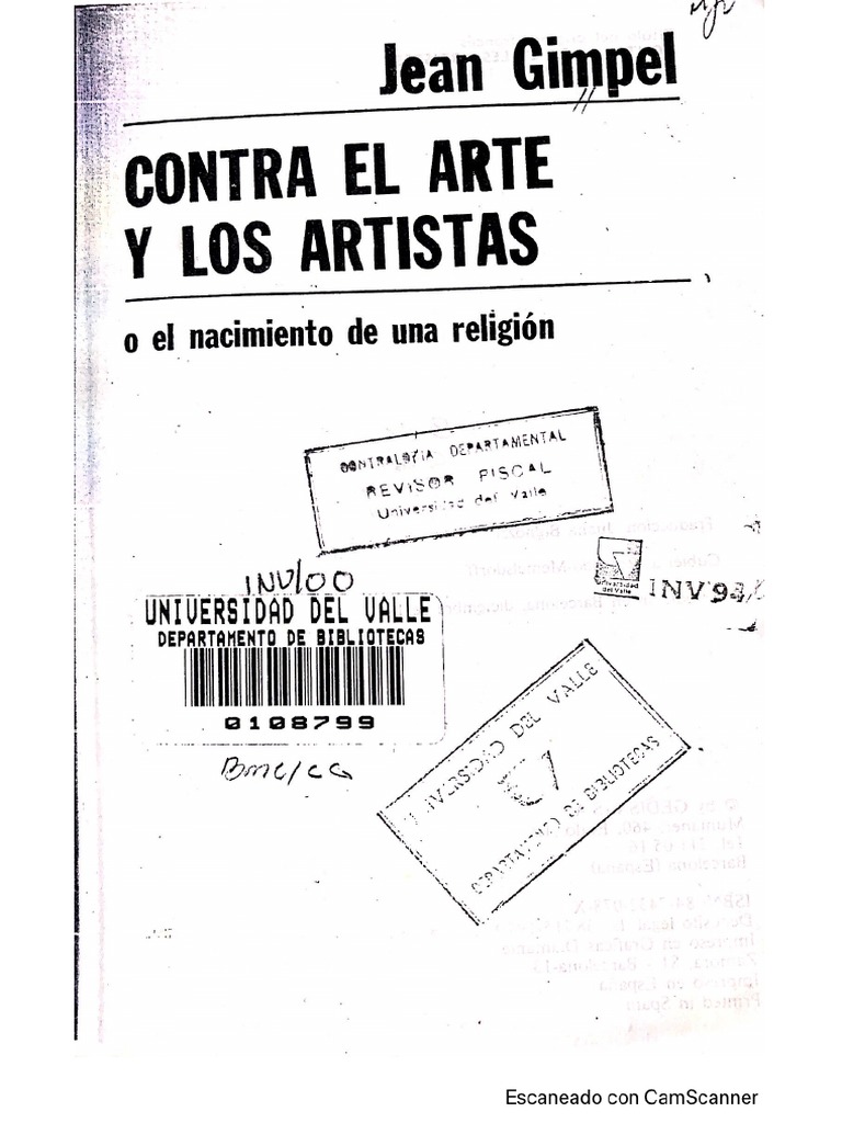 Tema I. Texto J. Gimpel. Contra El Arte y Los Artistas. | PDF