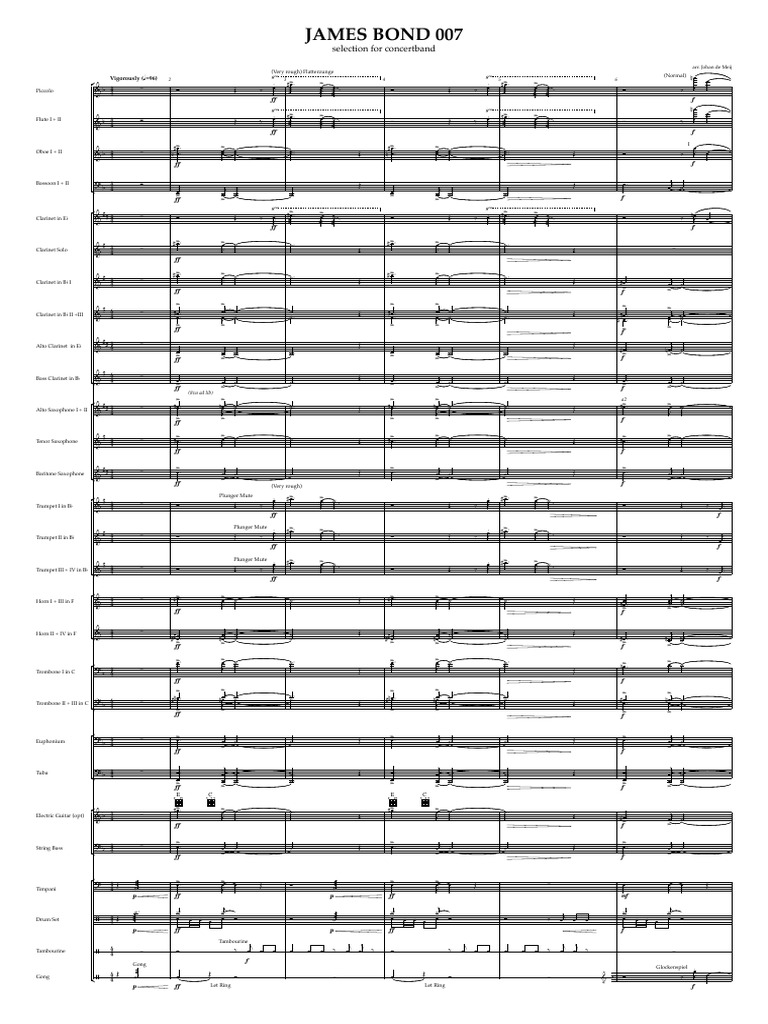 James Bond 007 Arr. Johan de Meij - Score | PDF | Instruments de ...