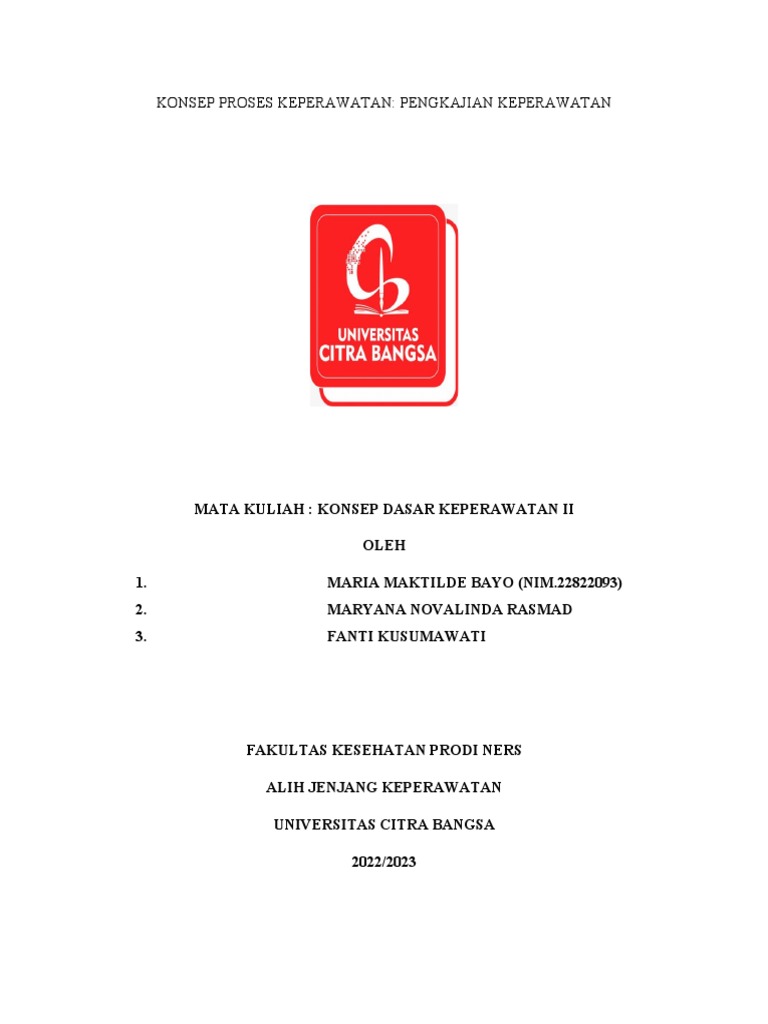 Konsep Proses Keperawatan (Pengkajian) | PDF Konsep Proses Keperawatan (Pengkajian) | PDF