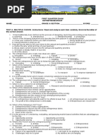 1ST Quarterly Exam Entrep 9 | PDF | Partnership | Entrepreneurship