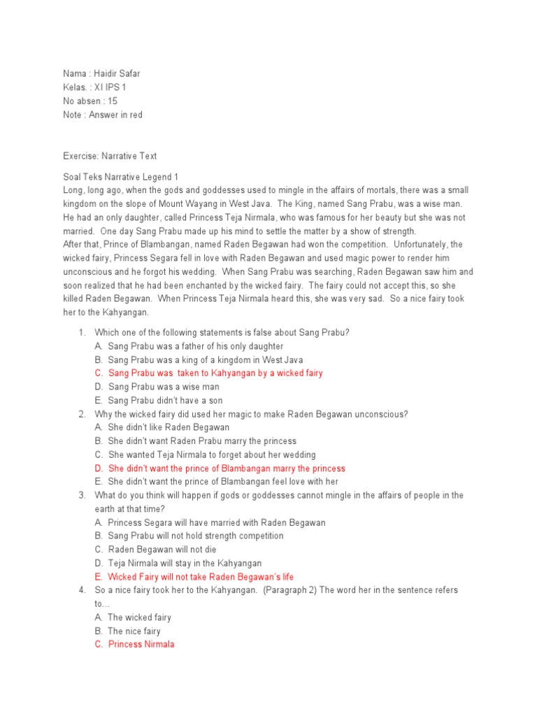 Narrative Exercise 3. | PDF | Bali | Folklore