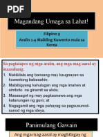 Activity Sheet (Paghahambing) | PDF | Language Arts & Discipline