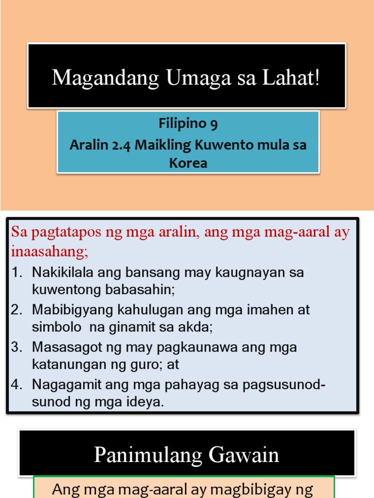 Aralin 2.4 Filipino 9 | PDF