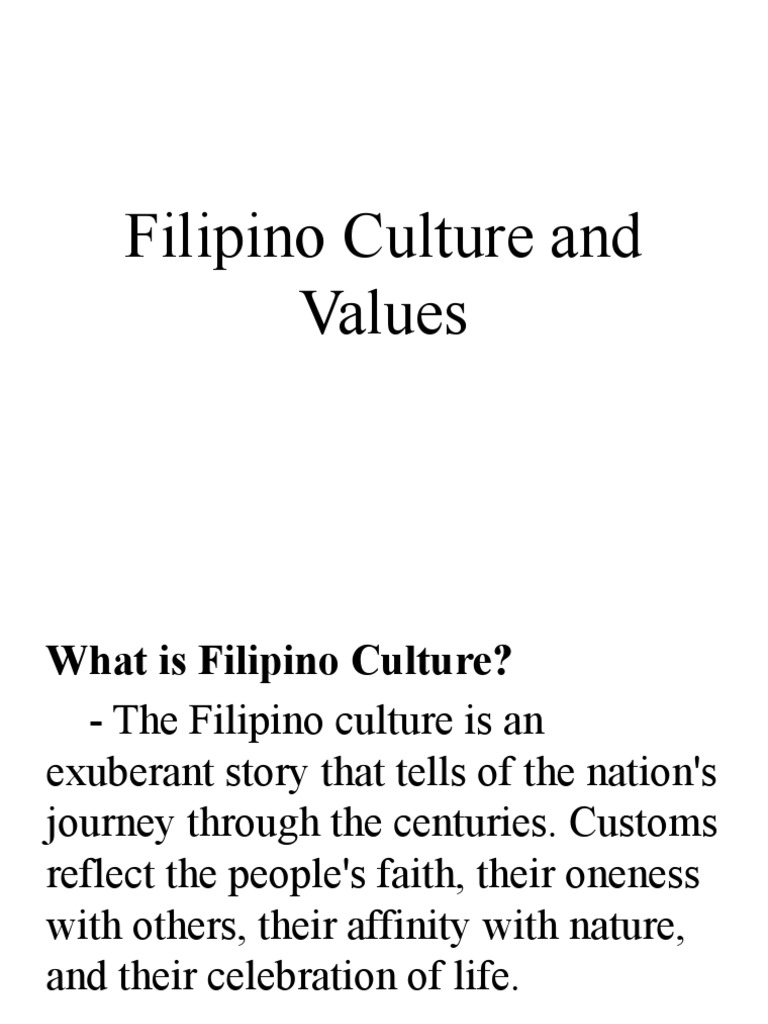 Filipino Culture and Values | PDF | Family
