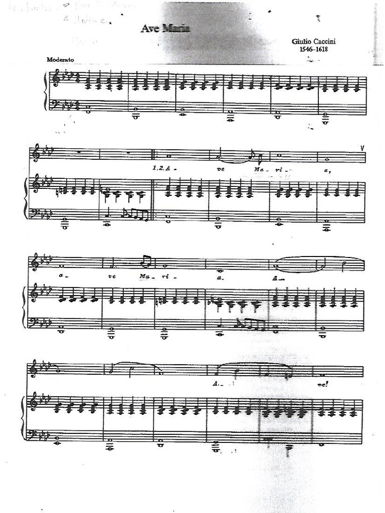 Partition Ave Maria de Caccini en La Bemol Majeur | PDF