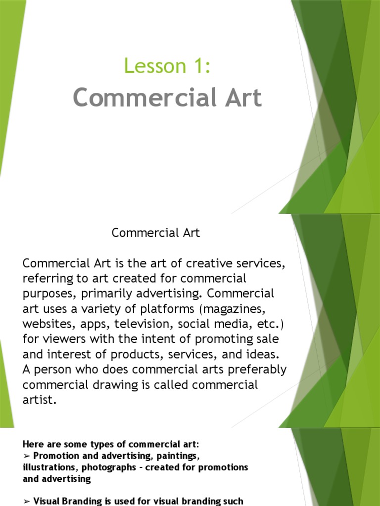 Arts 6 Quarter 1 Lesson 1 Commercial Art | PDF