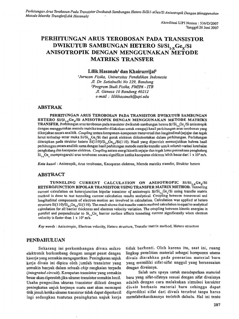Jurnal Transistor | PDF