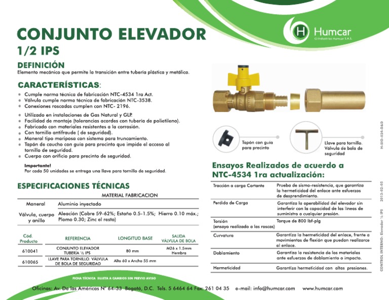 Ficha Tecnica Elevador | PDF