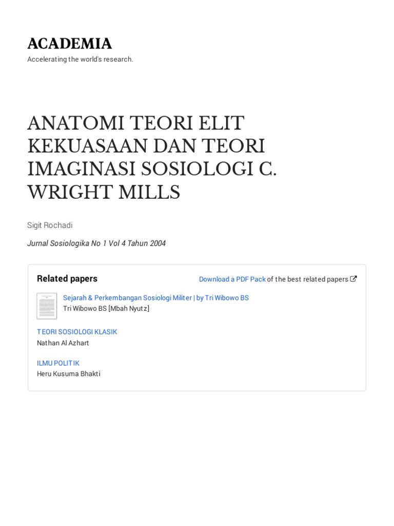 ANATOMI TEORI ELIT KEKUASAAN DAN TEORI IMAGINASI SOSIOLOGI C-With-Cover ...