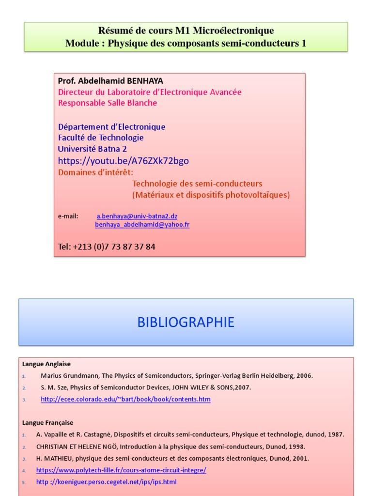 3 Semi-Conducteurs Equilibre Hors Equilibre | PDF