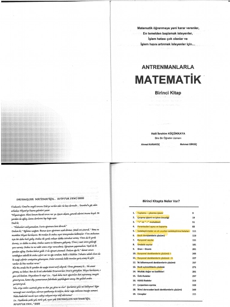 Antrenmanlarla Matematik 1 Kitap | PDF