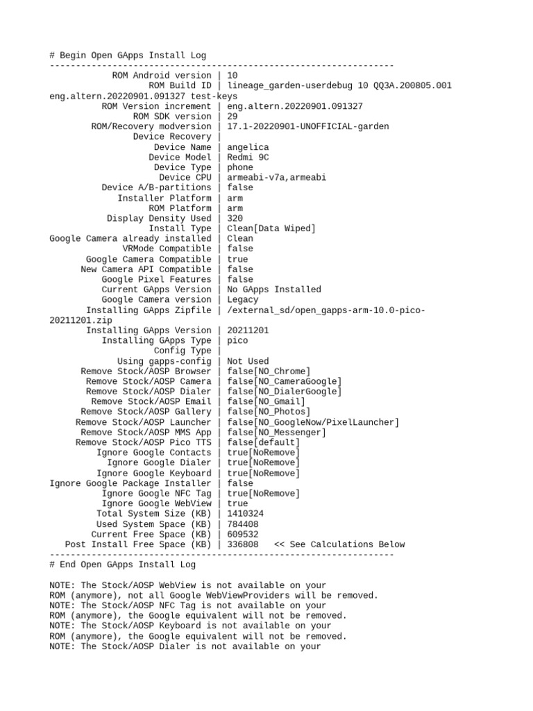 Open Gapps Log | PDF | Android (Operating System) | Information Appliances