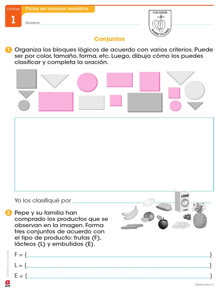 Fichas de Refuerzo Matemática 2 Grado Sm-1-10 | PDF