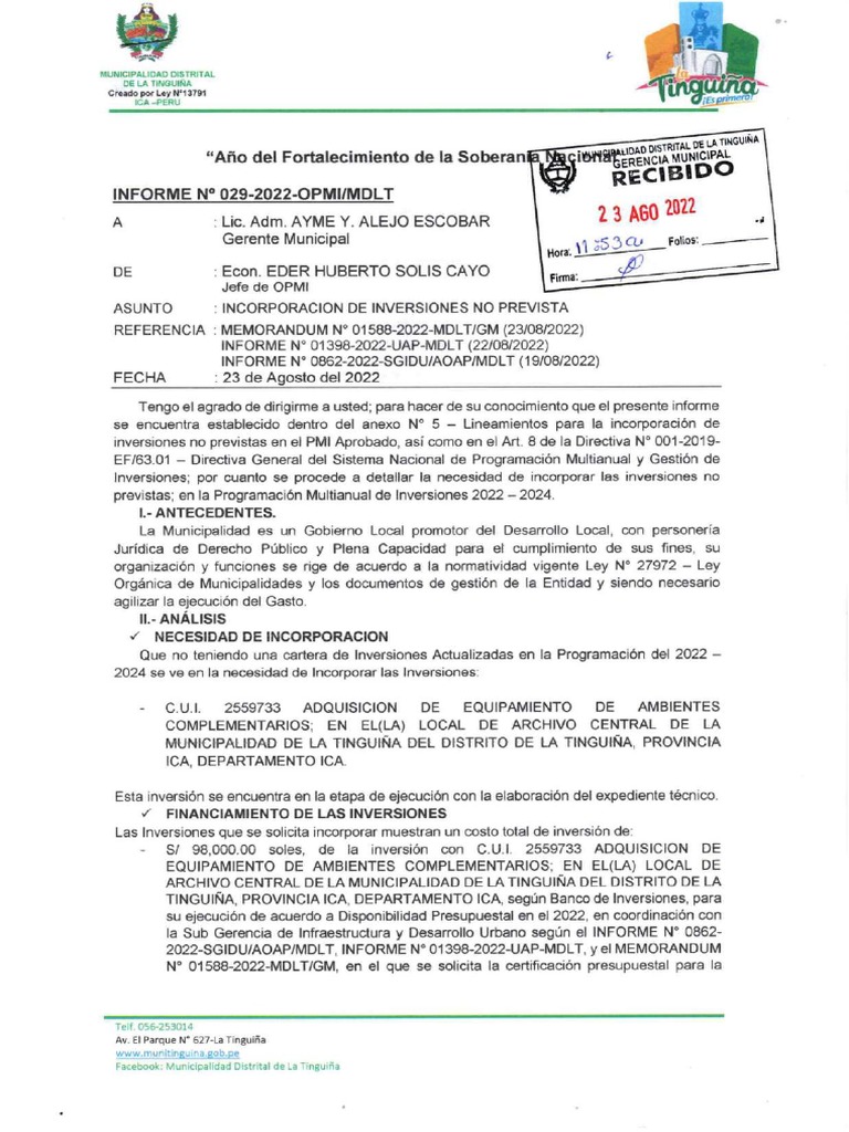 Inf 29-2022-Opmi-Mdlt | PDF