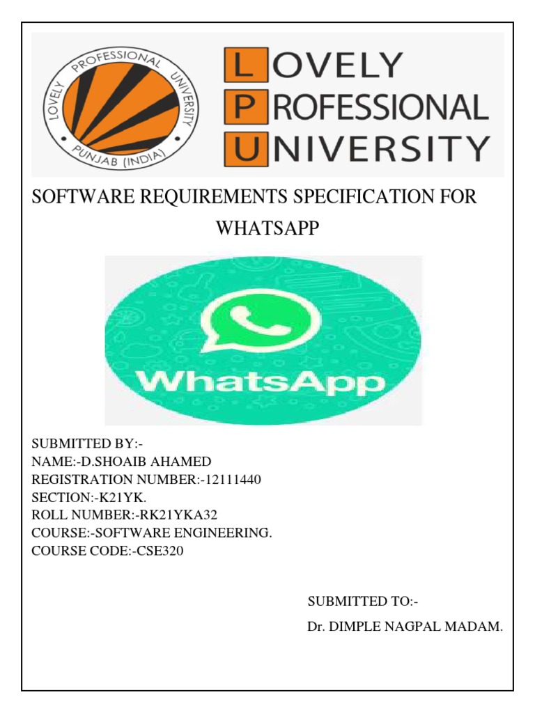 WhatsApp Software Requirements | PDF | Databases | Operating System