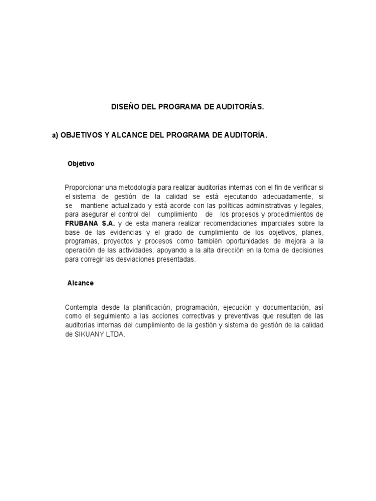 Programa de Auditorías Internas 2023 | PDF | Auditoría | Contralor