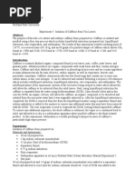 Purifying Caffeine via Sublimation Experiment | PDF | Melting Point | Solid