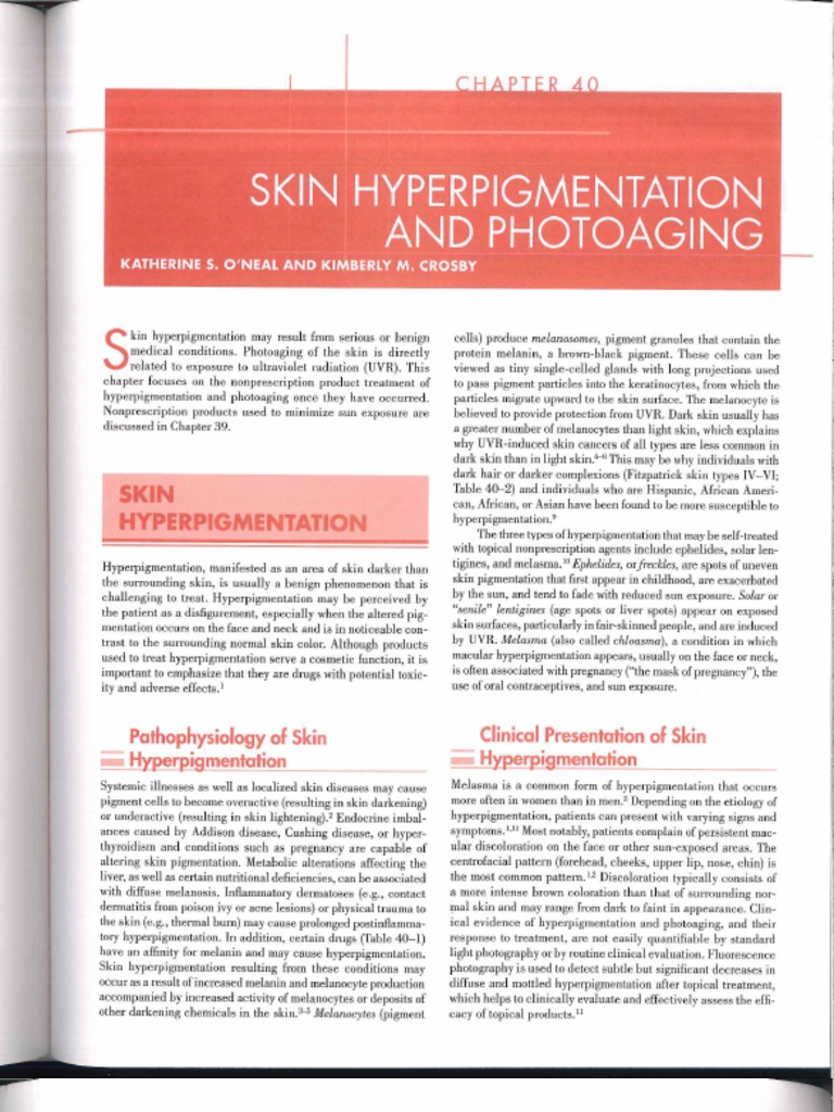 Chapter 40. Skin Hyperpigmentation and Photoaging | PDF