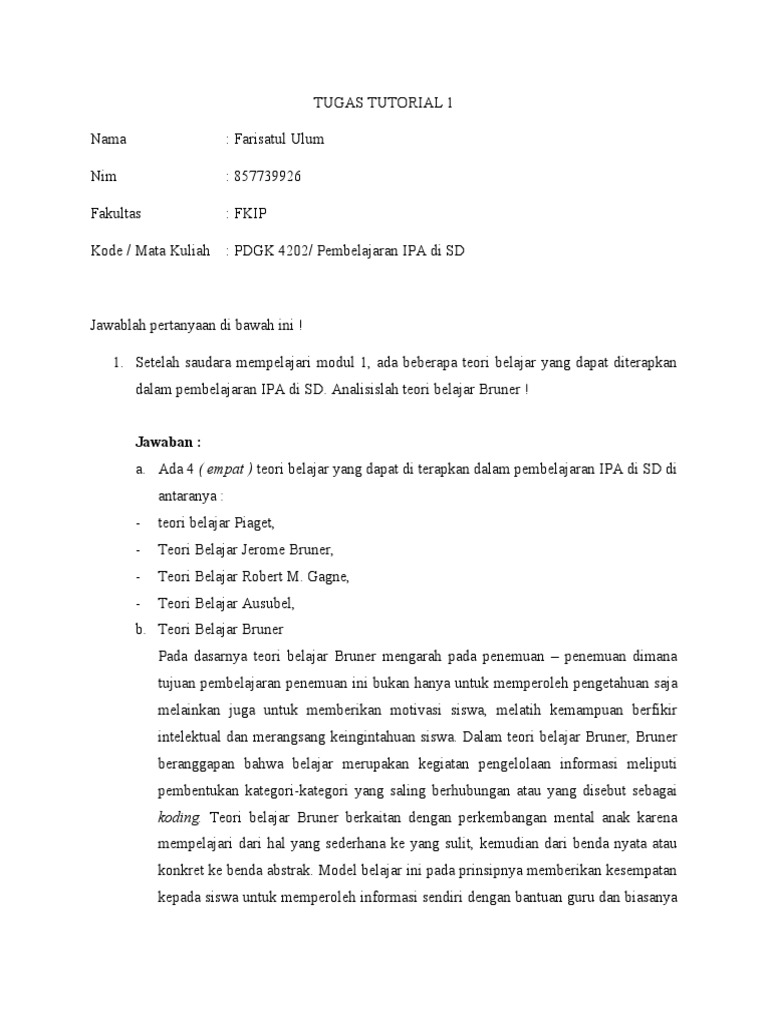 TTM 1 (PEMBELAJARAN IPA Di SD) | PDF