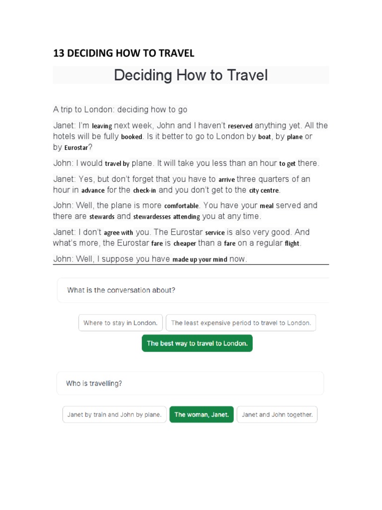 Travel Options to London | PDF
