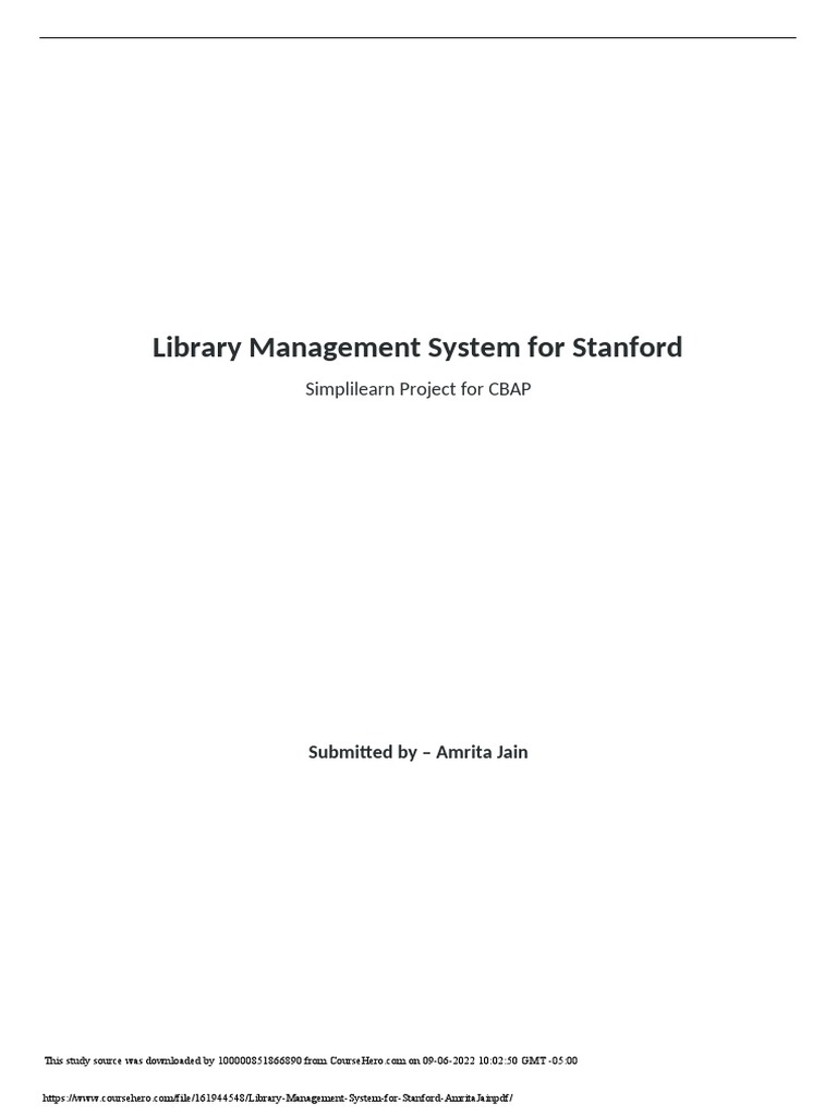 Library Management System For Stanford AmritaJain PDF | PDF | Radio ...
