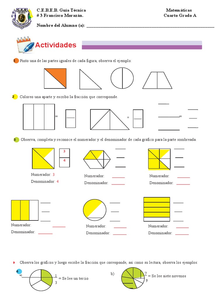 Fracciones-Ejercicio-4° A | PDF