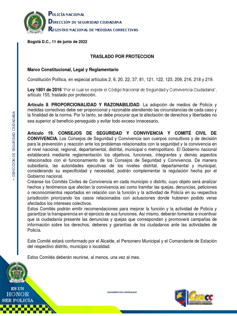 Tips Normativos Traslado Por Proteccion Ley 2197 De 2022 Pdf