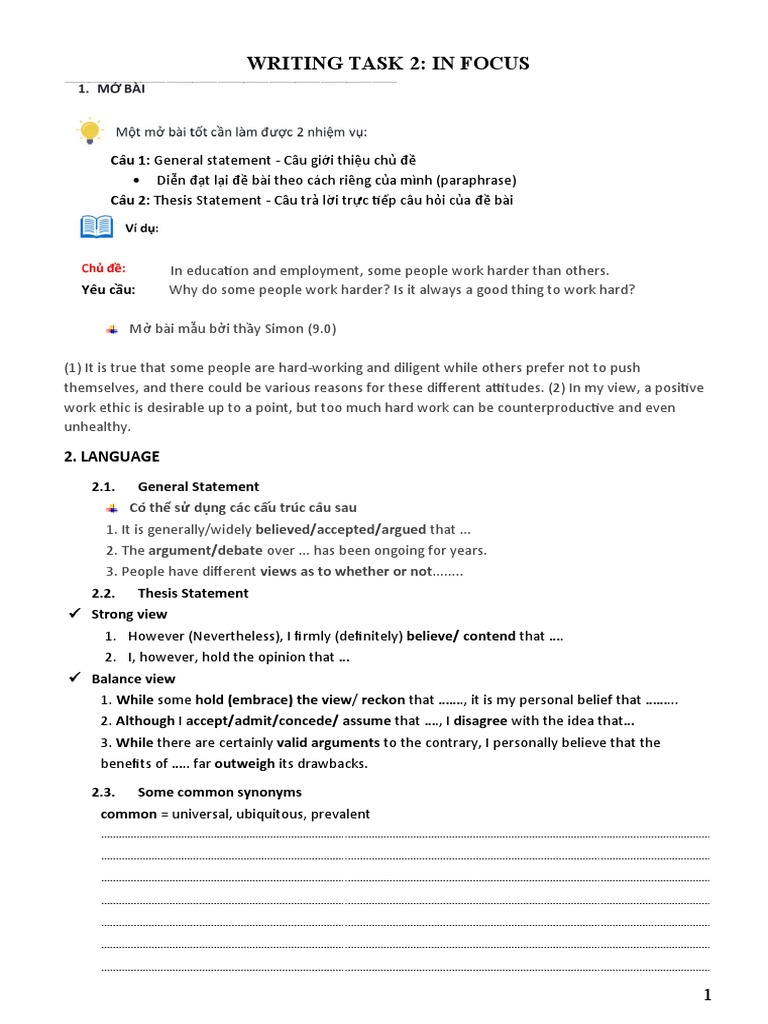 Unit 2. Writing Task 2 in Focus | PDF