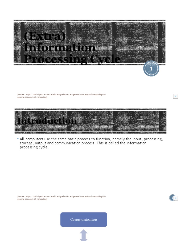 Information Processing Cycle Guide | PDF | Input/Output | Computer Data ...
