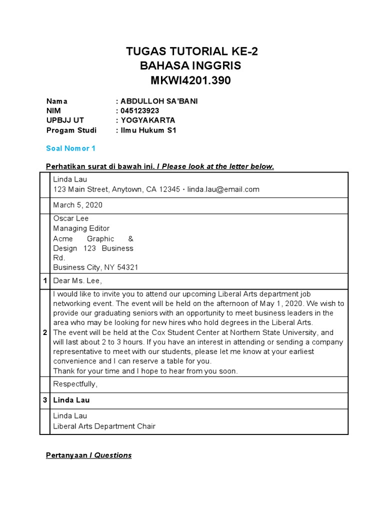 Tugas Tutorial Ke 2 | PDF