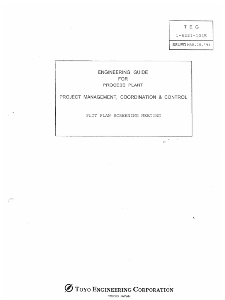 TEG-1-6221-104 Engineering Guide For Processs Plant (Plot Plan ...