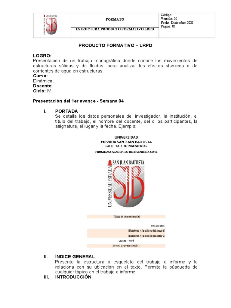Producto Formativo LRPD DINÁMICA | PDF | Bibliografía | Science