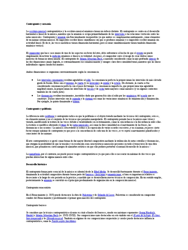 Contrapunto y Armonía | PDF | Armonía | Teoría musical