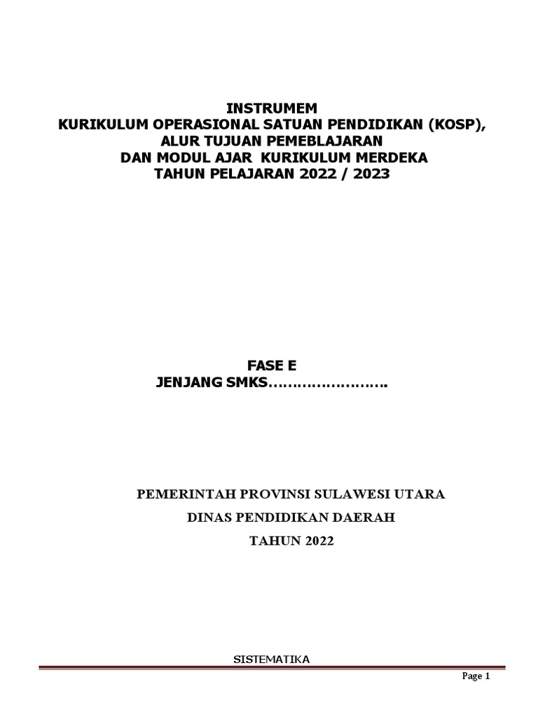 Instrumen Kosp, Atp, Ma Kurmer 2022 SMK | PDF