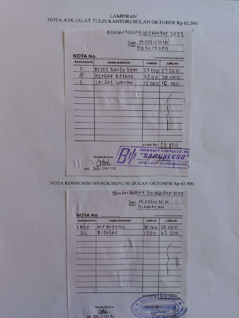 Nota p2k2 Oktober 2022 M. Solichin Kp015177 | PDF