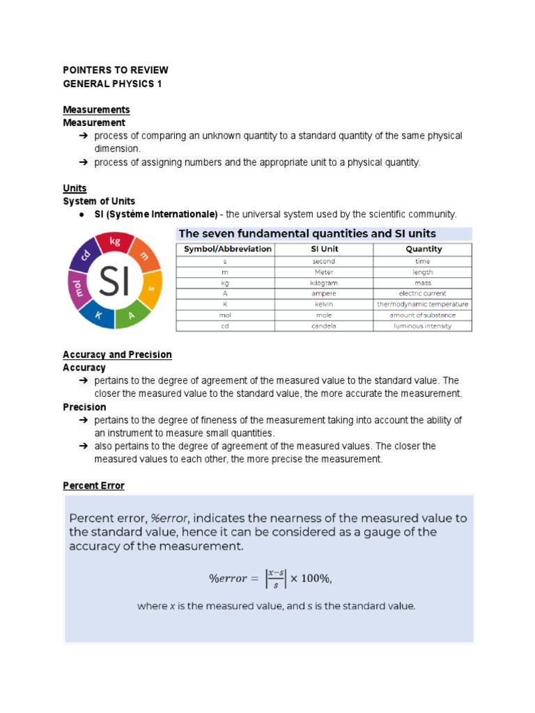 General Physics 1 Pointers To Review | PDF | Euclidean Vector | Velocity