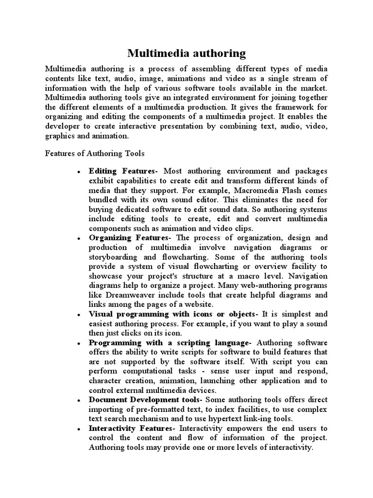 Multimedia Authoring Tools Explained | PDF | Art | Computers