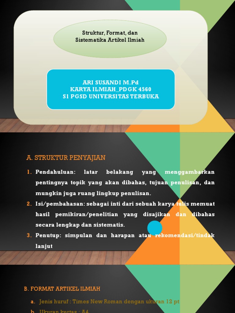 Struktur, Format, Dan Sistematika Artikel Ilmiah | PDF | Seni