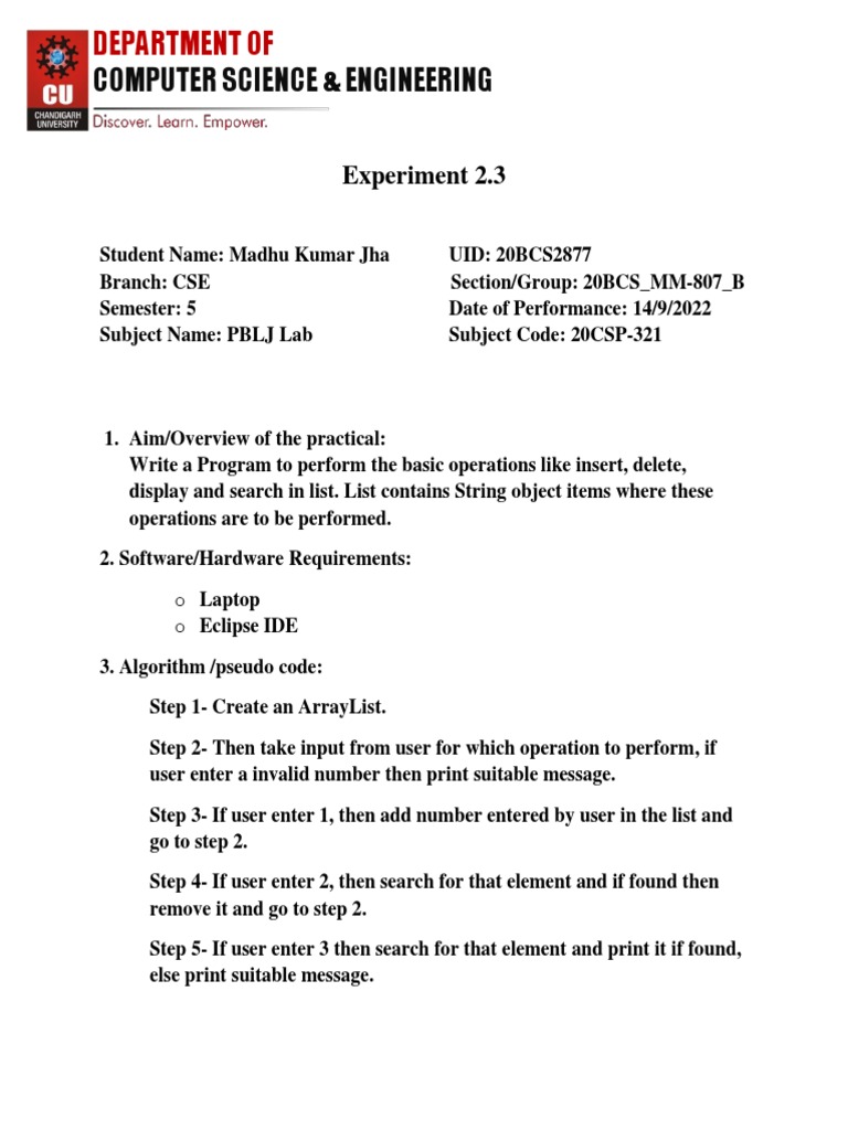 List Operations in Java | PDF | Computer Program | Programming