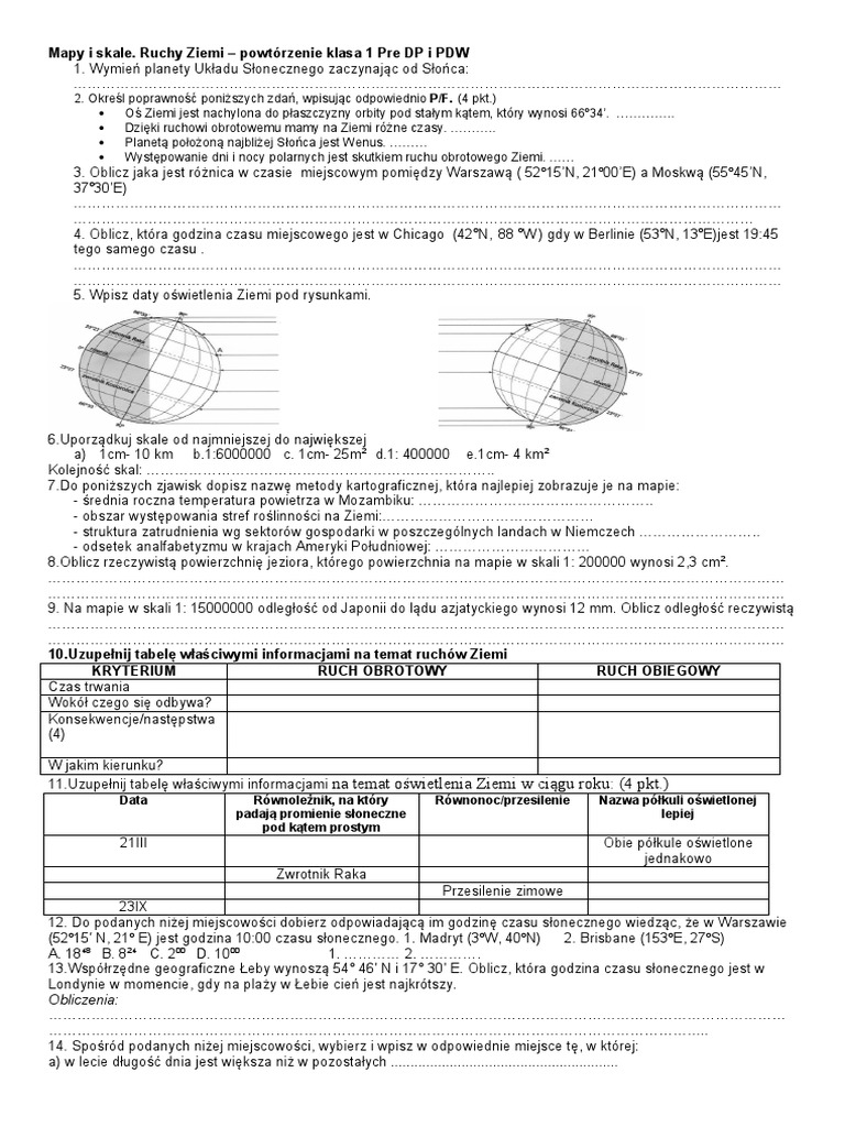 Karta Ruchy Skale I Pre DP PP DW | PDF