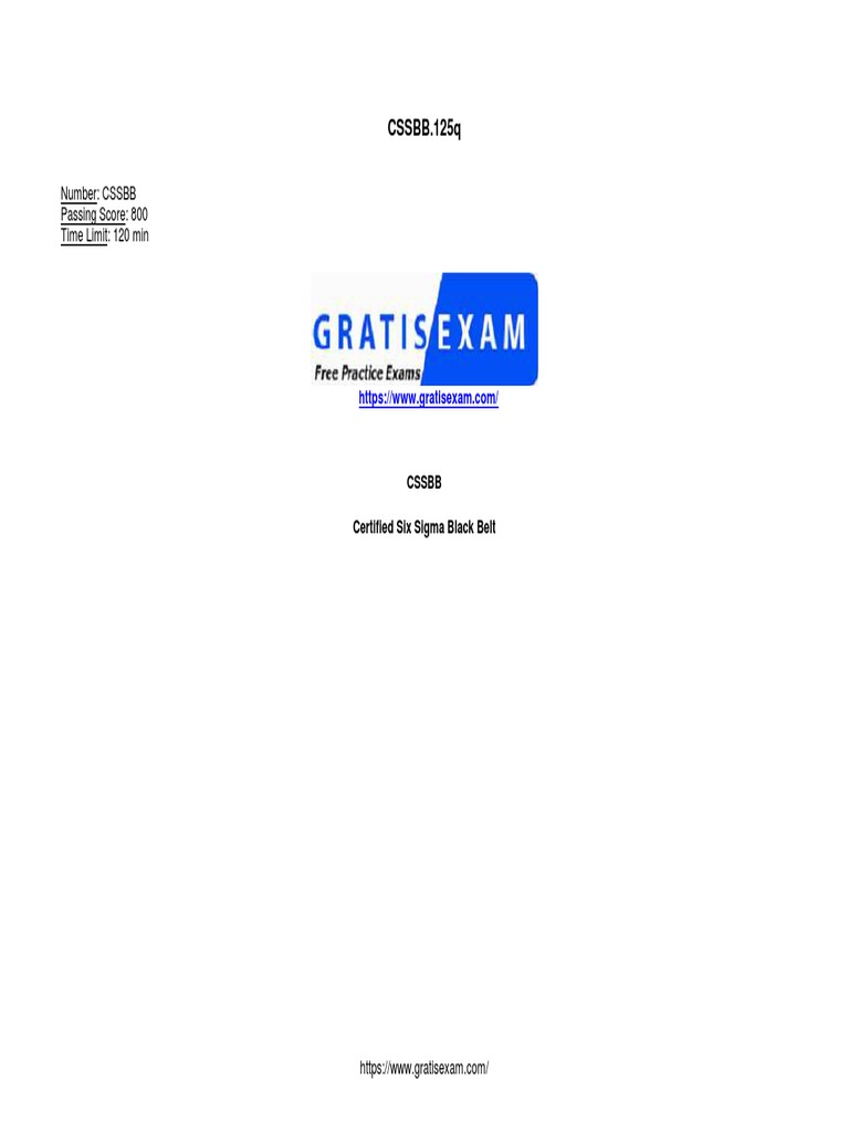 CSSBB Exam Questions and Answers Guide | PDF | Errors And Residuals ...