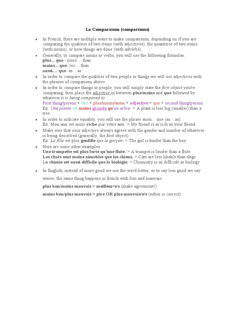 La Comparaison | PDF