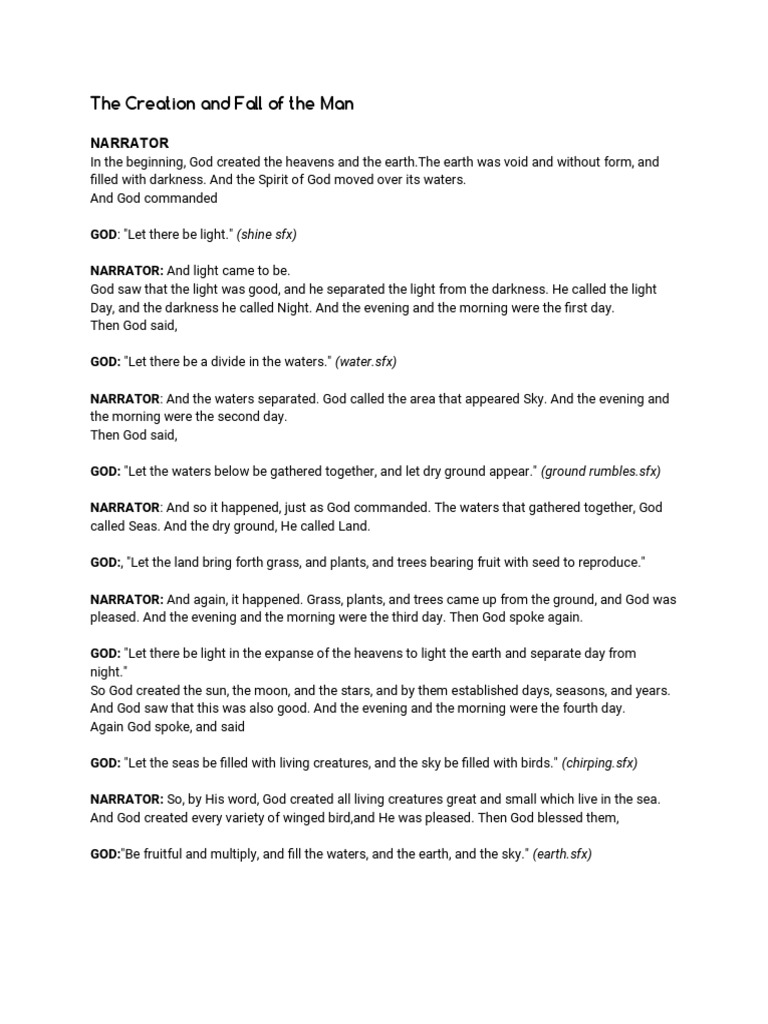 The Creation and Fall of The Man | PDF | Adam | Adam And Eve