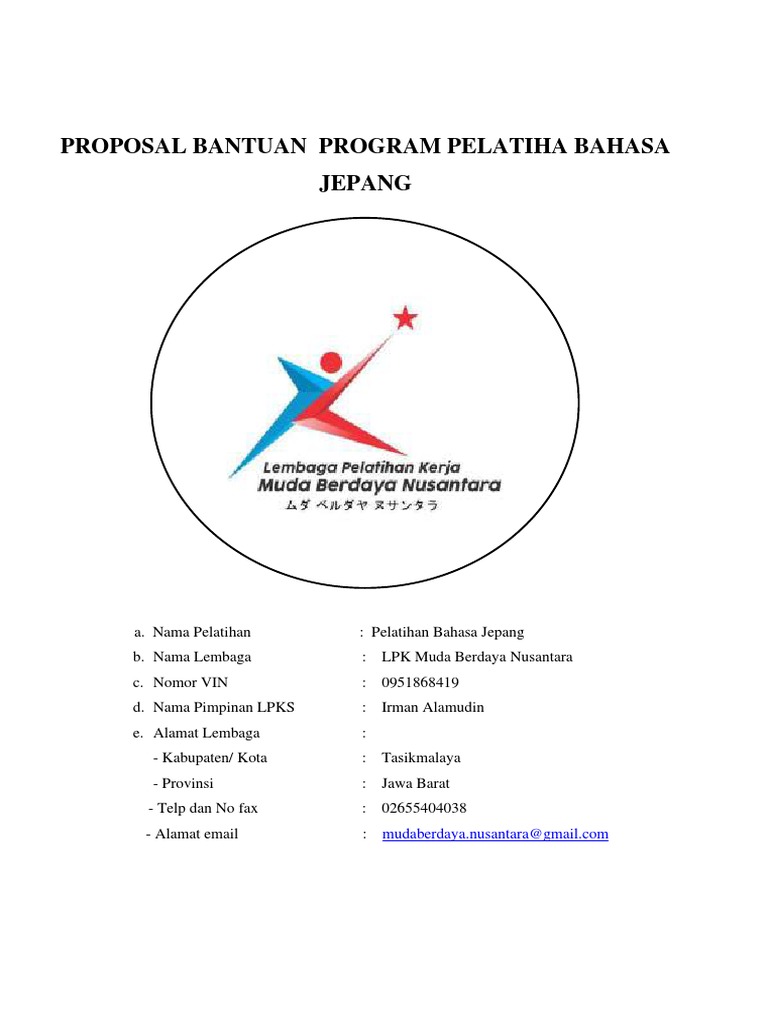 Proposal Bantuan Program Pelatiha Bahasa Jepang | PDF | Ilmu Sosial