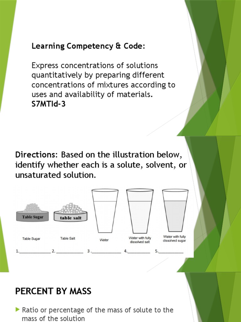 Percent by Volume Concentration Guide | PDF | Teaching Methods ...