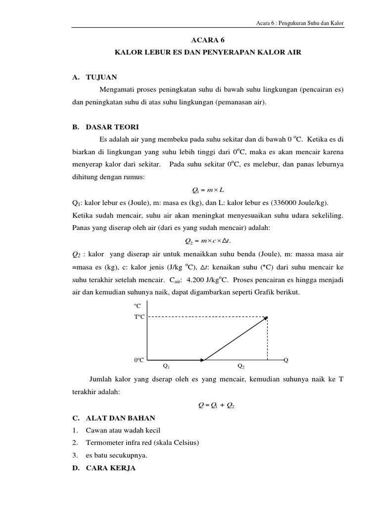 Kalor Lebur Es dan Suhu Air | PDF | Teknologi & Rekayasa
