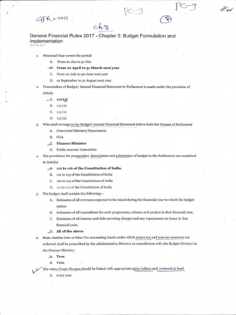 PC 9 GFR Ch. 3 Budget Formulation and Implementation | PDF | Budget | Government